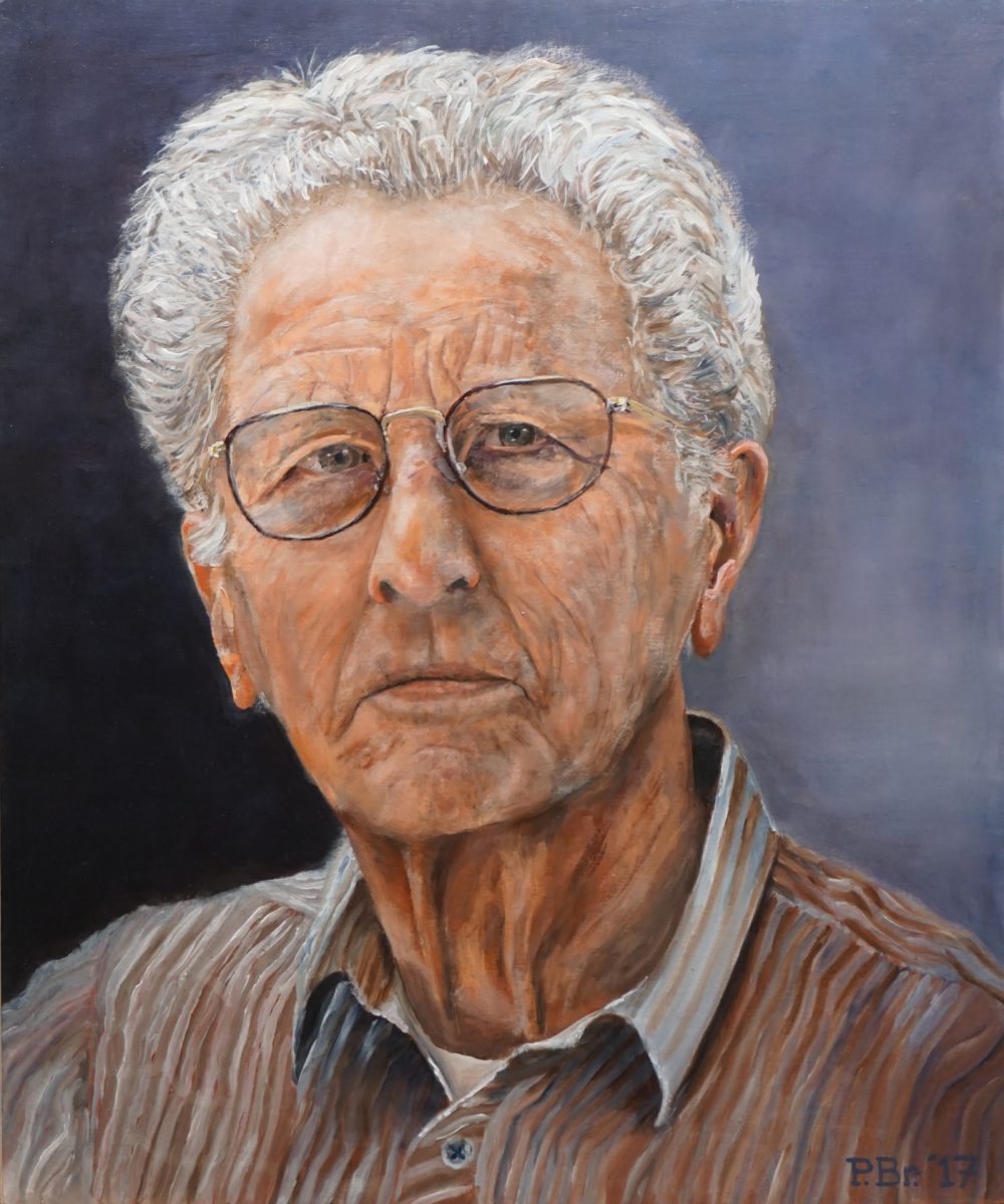 Portret - Douwe Spanjer - Olieverf op Doek, door Pieter Broertjes