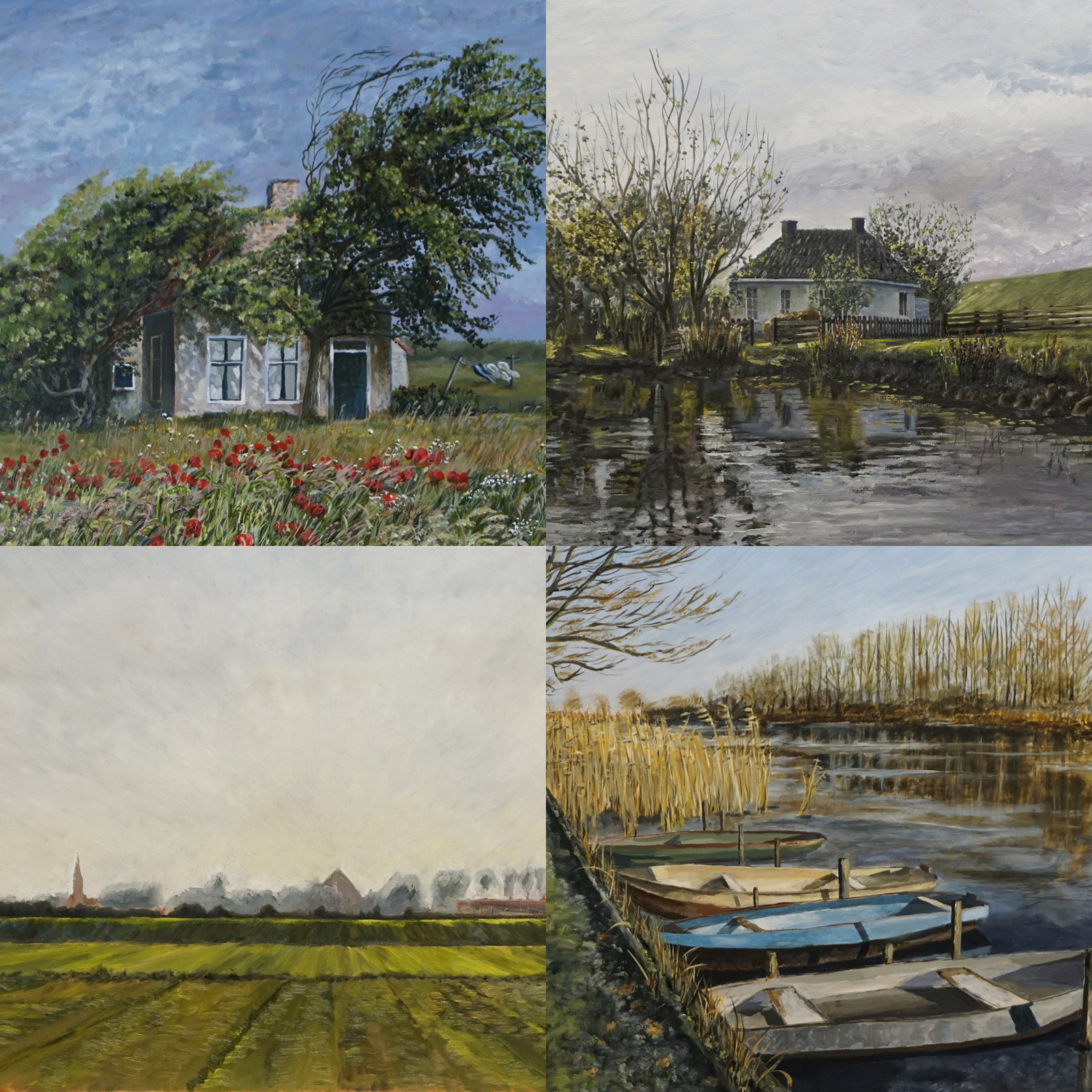 Olieverfschilderijen - Landschappen - Impressies geschilderd met olieverf